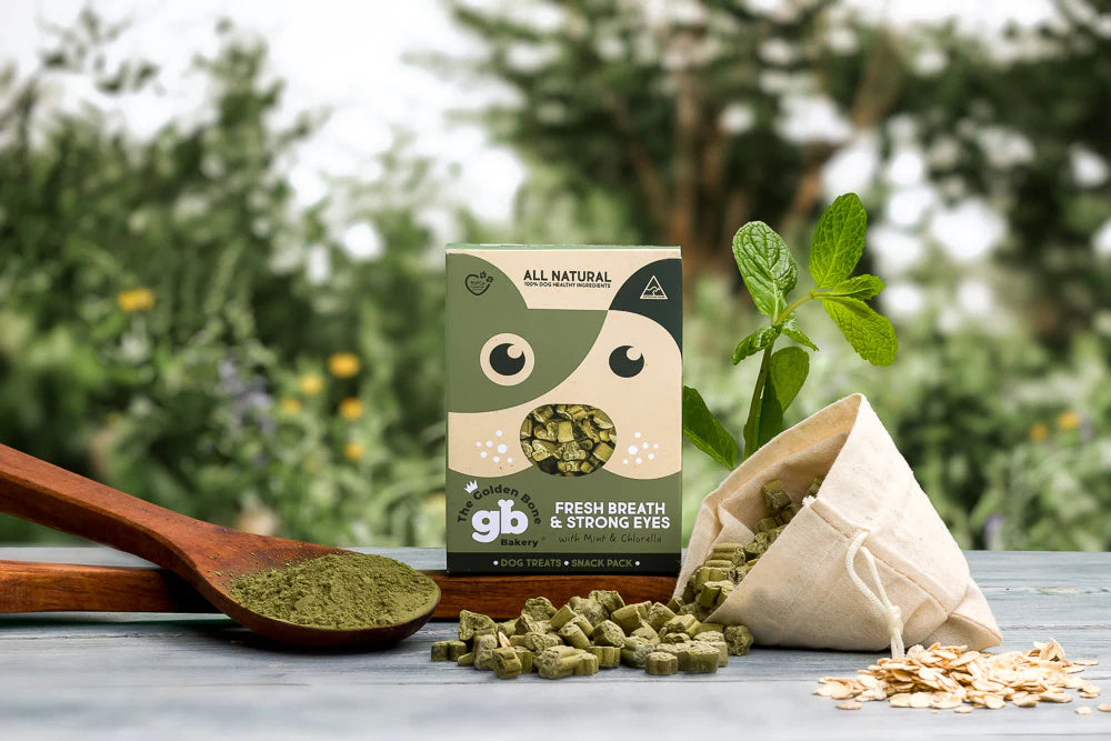 The Golden Bone Bakery Fresh Breath and Strong Eyes- 40gm Snack Pack ...